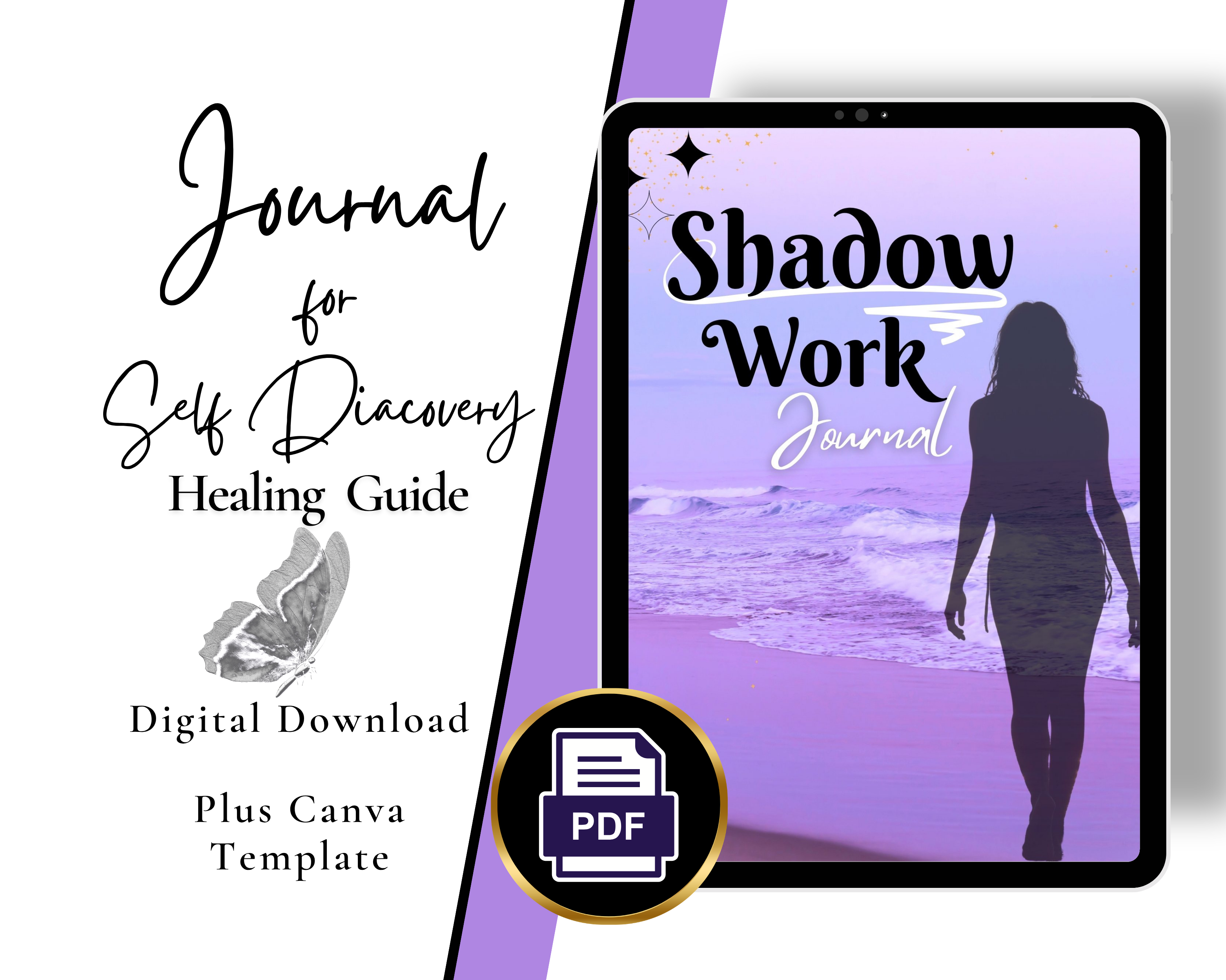 Shadow Work Journal Canva Template & PDF | Self Discovery Healing Work ...